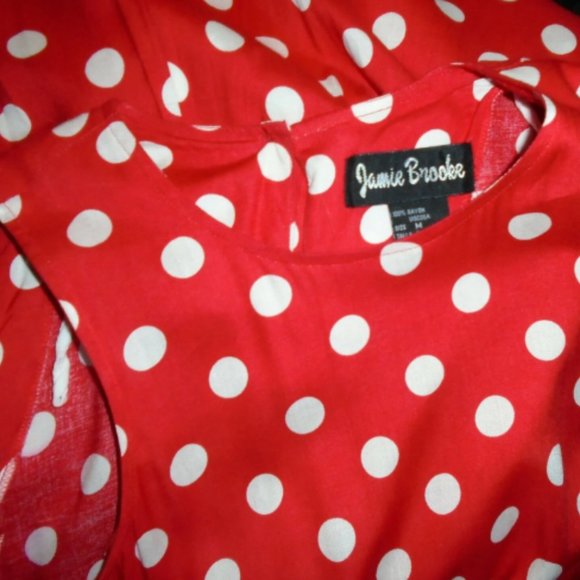 Jamie Brooke | Dresses | Vintage Jamie Brooke Red White Polka Dot Dress ...